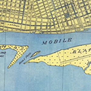 1907 Map of Mobile Alabama - Etsy