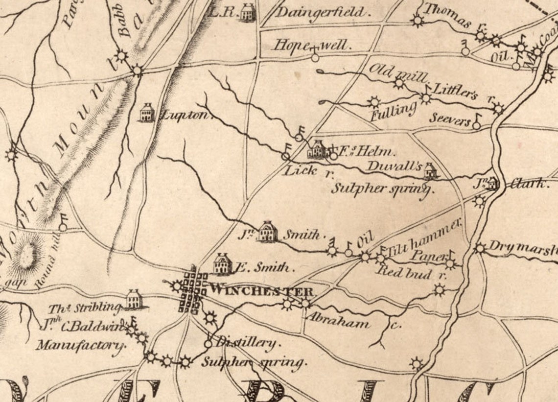 1809 Map of Frederick Berkeley & Jefferson County Virginia - Etsy