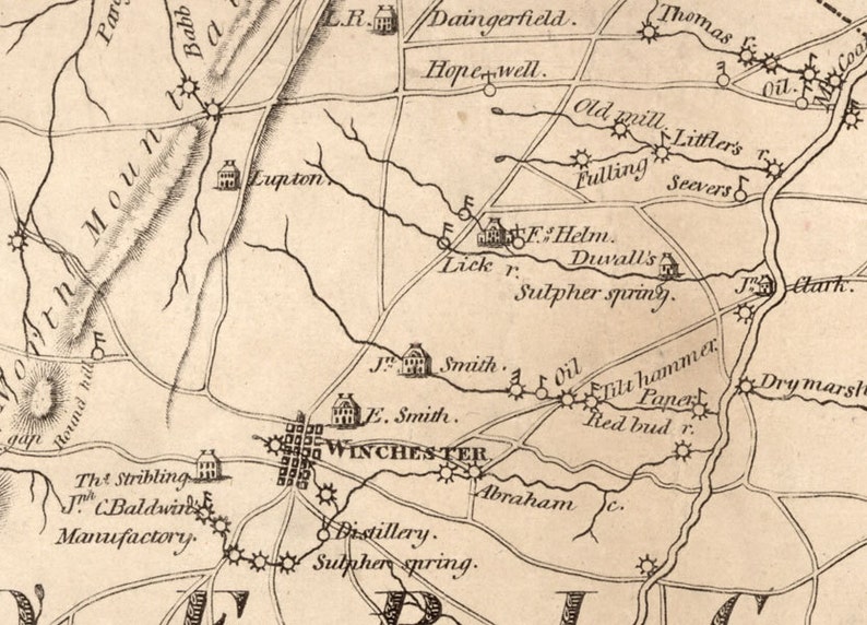1809 Map of Frederick Berkeley & Jefferson County Virginia - Etsy