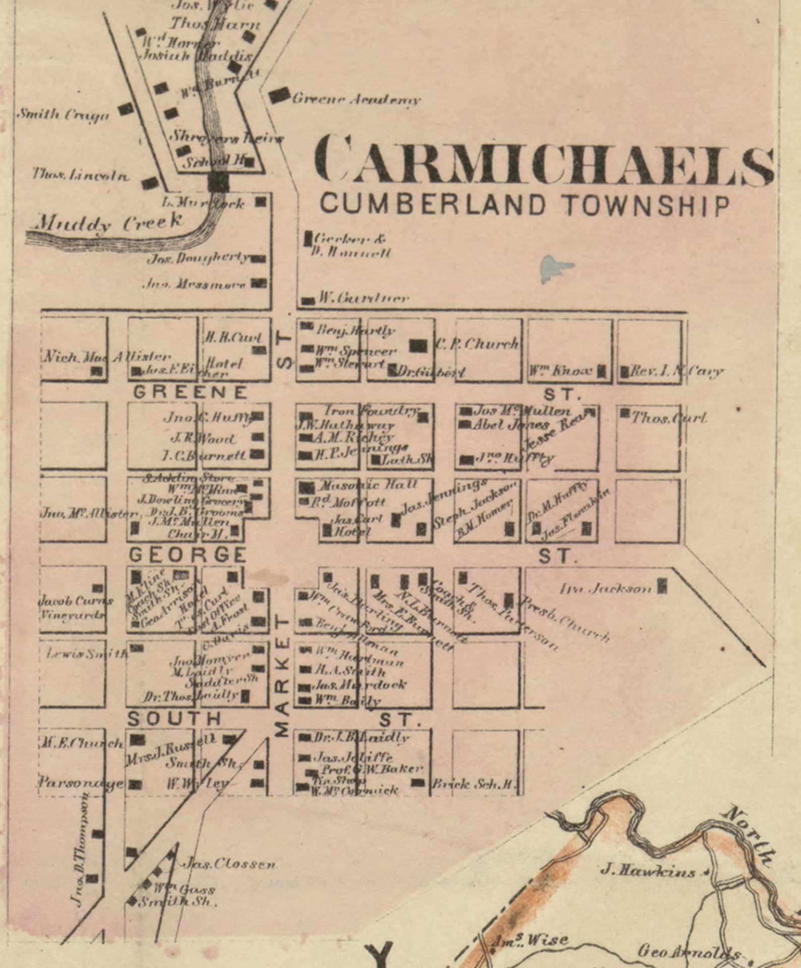 1865 Mcconnells Map of Greene County PA - Etsy