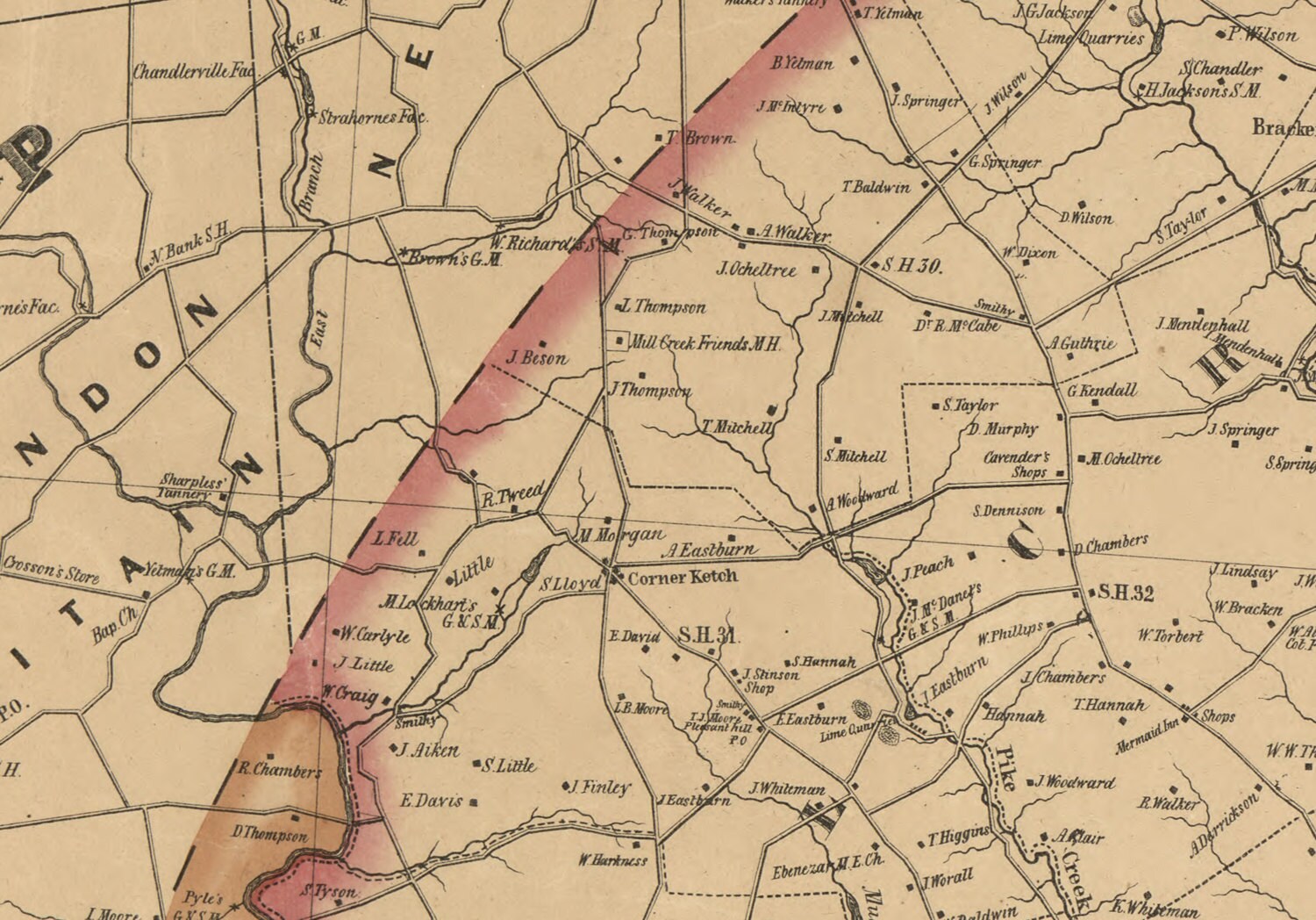 1849 Map of New Castle County Delaware From Original Surveys - Etsy