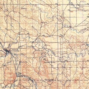 1907 Topo Map of Belle Fourche South Dakota - Etsy