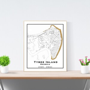 Tybee Island Georgia Map - Etsy