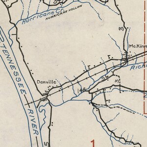 1935 Map of Houston County Tennessee - Etsy
