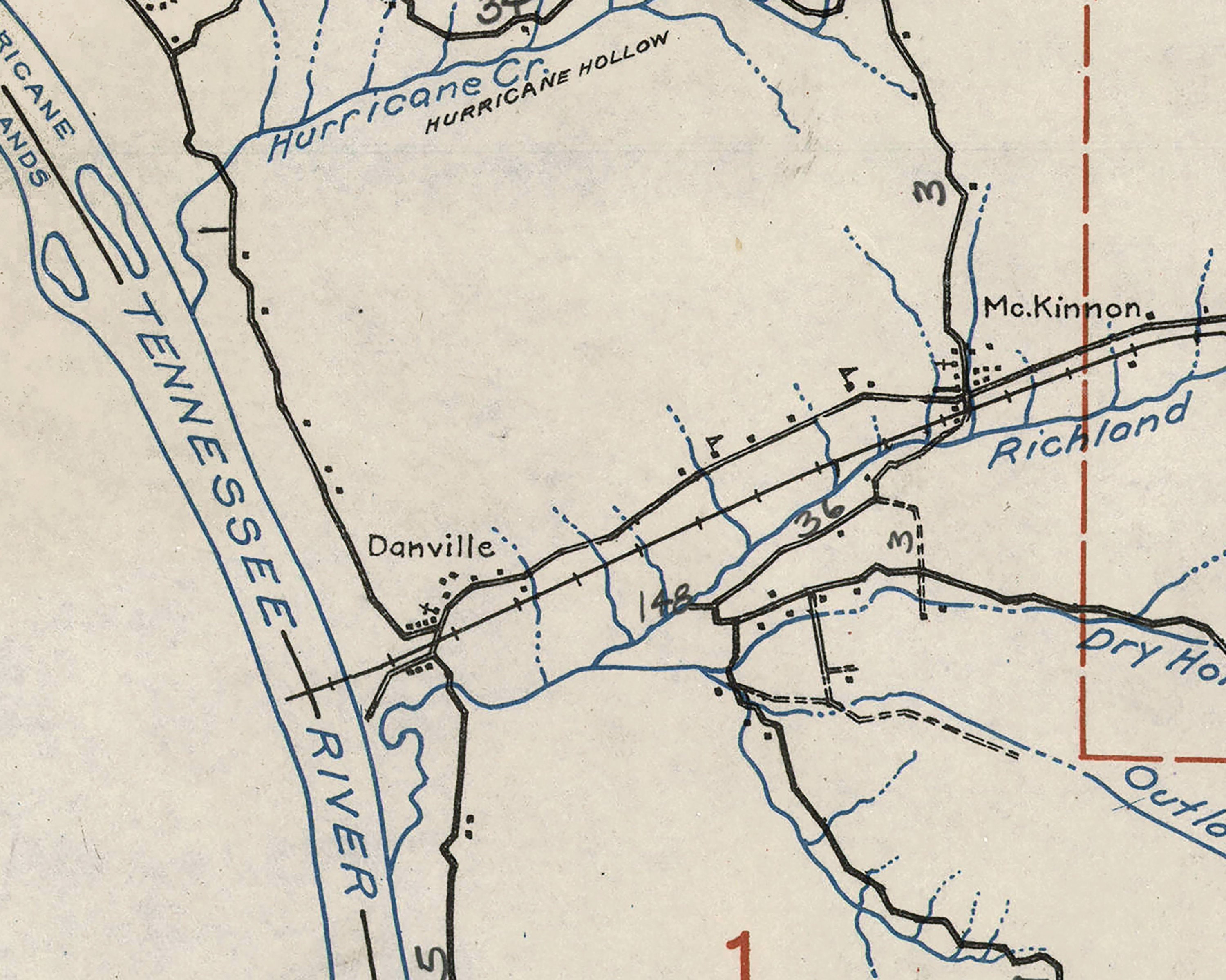 1935 Map of Houston County Tennessee - Etsy