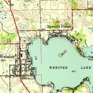 1950 Topo Map of North Webster Quadrangle Indiana Lake Webster - Etsy