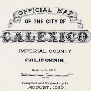 1920 Map of Calexico Imperial County California - Etsy