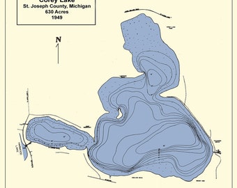 Corey Lake Map - Etsy