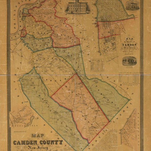 Map of Camden County Jersey - Etsy