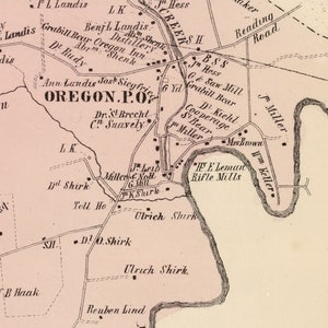 1864 Map of Manheim Township Lancaster County Pennsylvania - Etsy