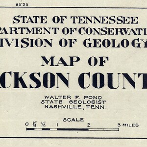 1937 Map of Jackson County Tennessee - Etsy
