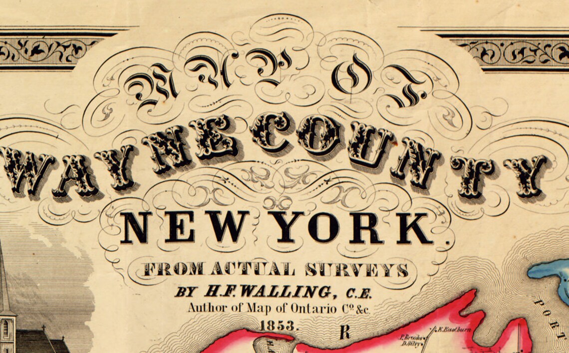 1853 Map of Wayne County New York Large Print - Etsy