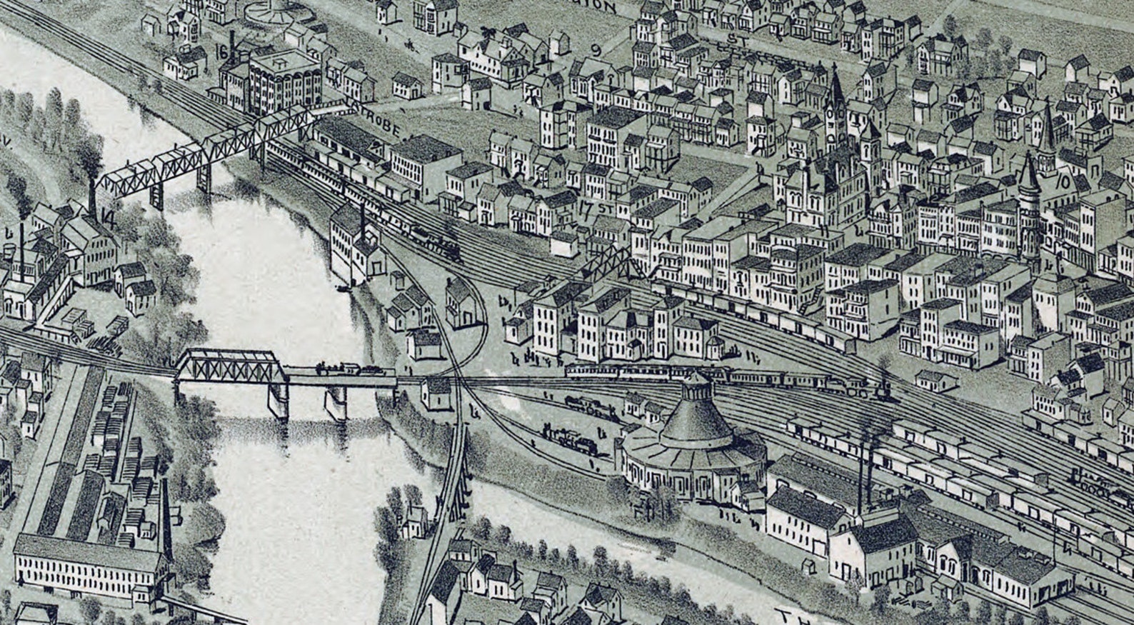 1898 Panoramic Map of Grafton West Virginia | Etsy