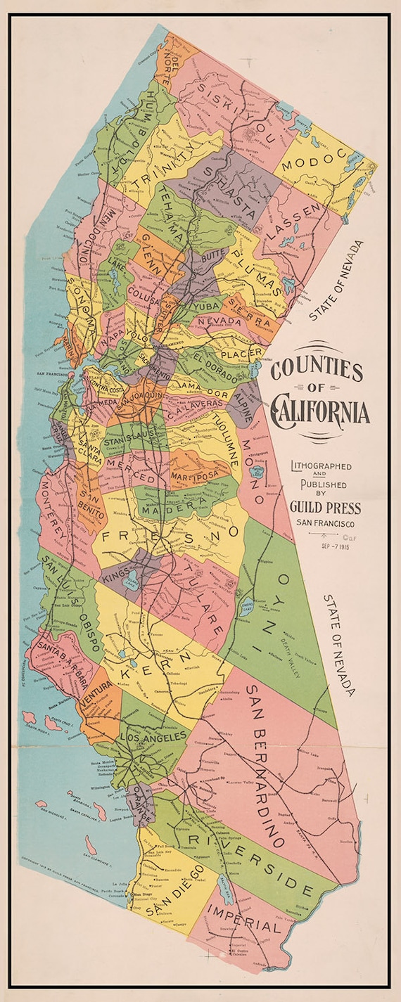Mapas De Los Condados De California District Map And County Chart