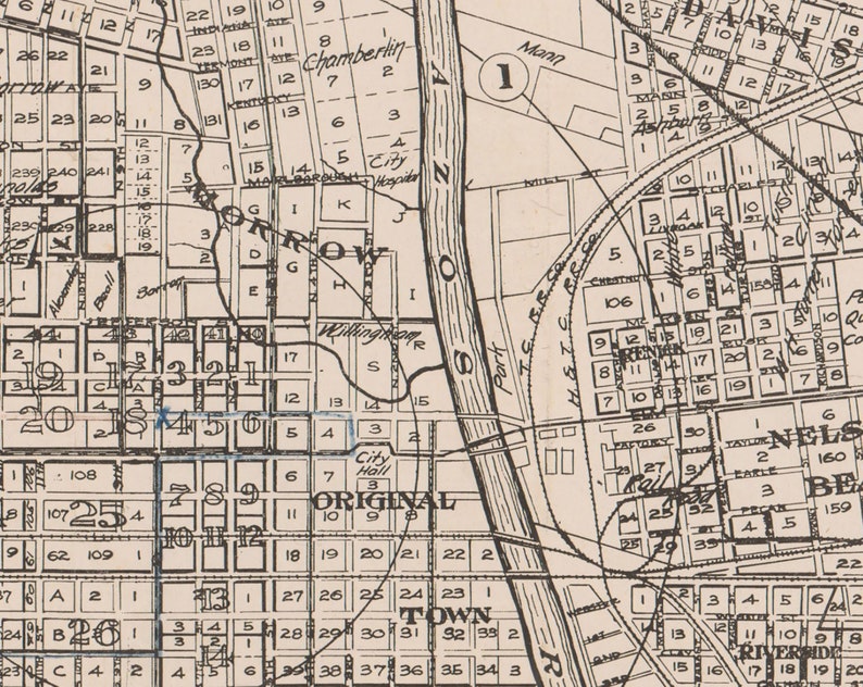 1913 Map of Waco Texas - Etsy