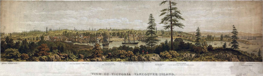 1860 Panoramic Map of Victoria British Columbia Canada - Etsy