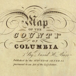 1829 Map of Columbia County New York - Etsy