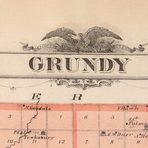 1875 Map of Grundy County Iowa - Etsy