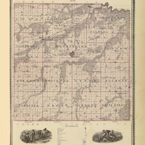 1875 Map of Warren County Iowa - Etsy