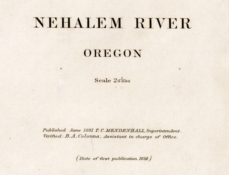 1891 Nautical Chart of Nehalem River Entrance Oregon - Etsy