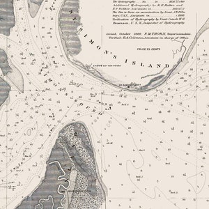 1888 Nautical Chart of St Simons Sound Georgia - Etsy