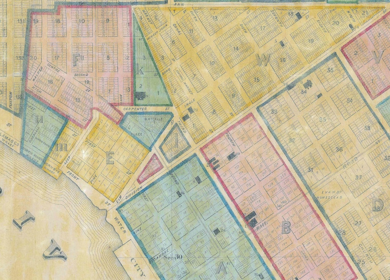 1860 Town Map of Evansville Indiana - Etsy