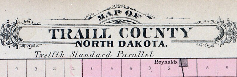 1892 Map of Traill County North Dakota - Etsy