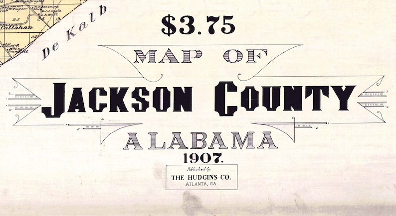 1907 Map of Jackson County Alabama - Etsy