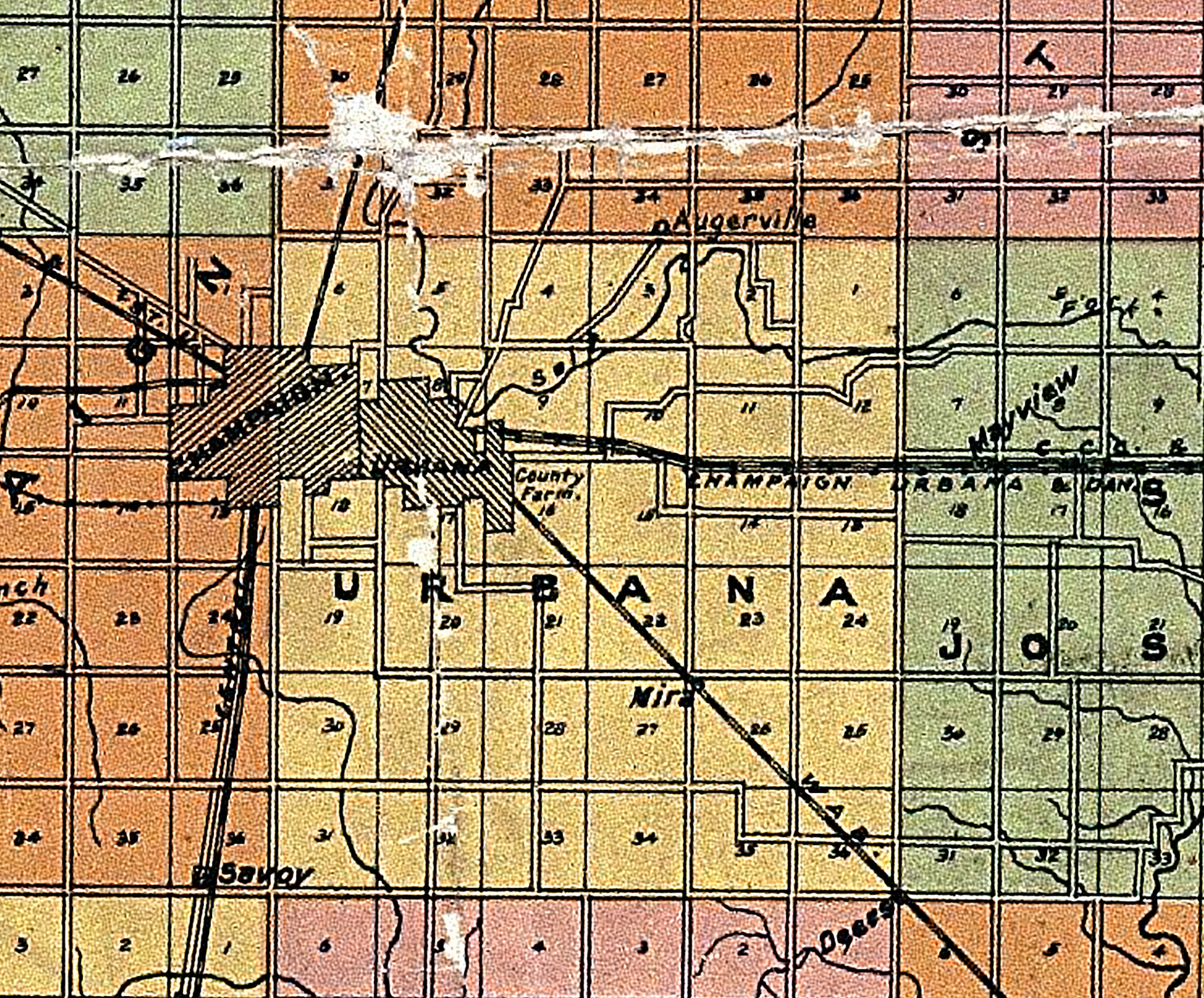 1909 Map of Champaign County Illinois - Etsy