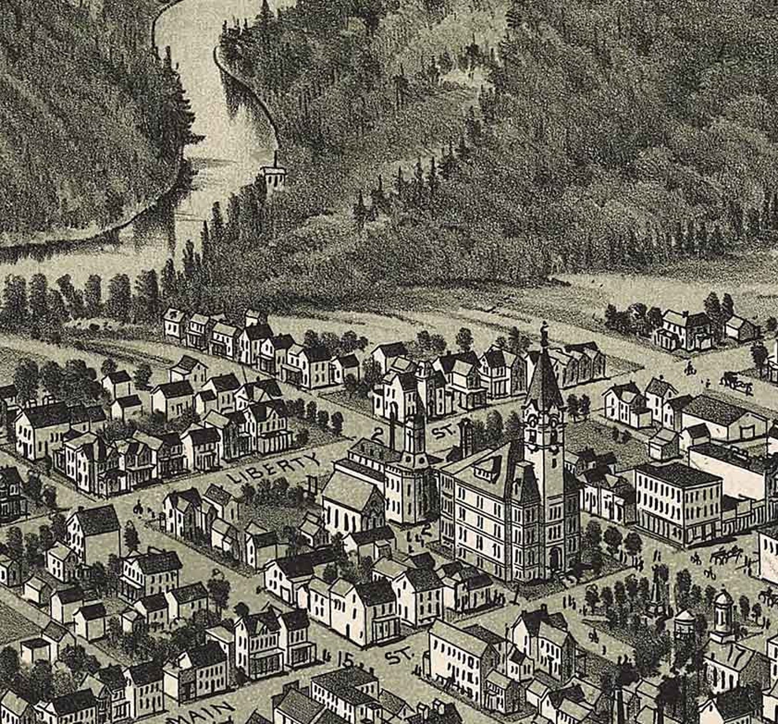 1896 Panoramic Map of Clarion Pennsylvania | Etsy