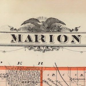 1875 Map of Marion County Iowa - Etsy