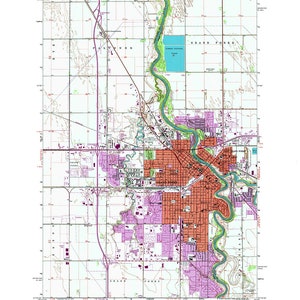 1994 Topo Map of Grand Forks North Dakota Quadrangle - Etsy