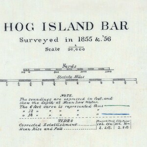 1856 Nautical Chart of Hog Island Bar Virginia - Etsy