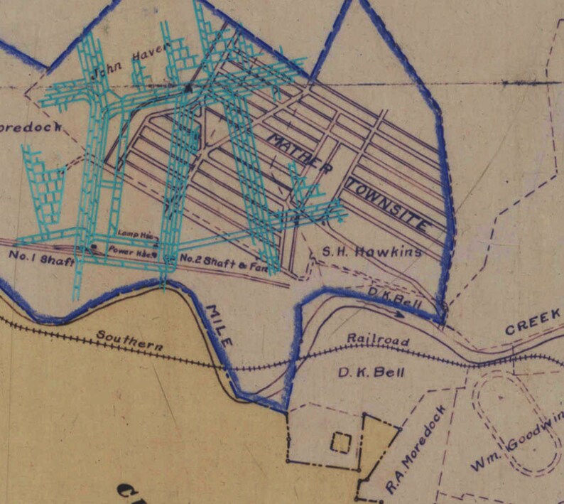 1920 Map of Mather Collieries Coal Properties Greene County | Etsy