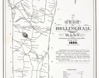 Bellingham Map Vintage - Etsy