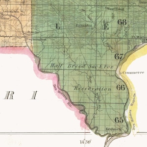 1840 Map of Iowa - Etsy