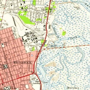 1956 Topo Map of Brunswick Georgia and Glynco Naval Air Station - Etsy