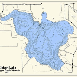 1972 Map of Elkhart Lake Sheboygan County Wisconsin - Etsy
