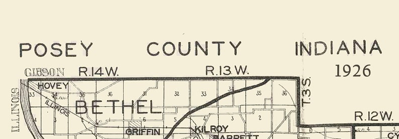 1926 Map of Posey County Indiana - Etsy
