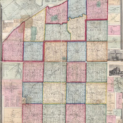 1860 Farm Line Map of Columbiana County Ohio - Etsy
