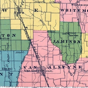 1908 Map of Grayson County Texas - Etsy