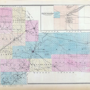 1878 Map of Jackson County Wisconsin - Etsy