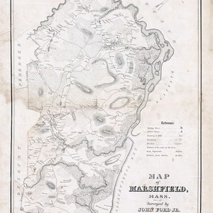 1838 Map of Marshfield Massachusetts - Etsy