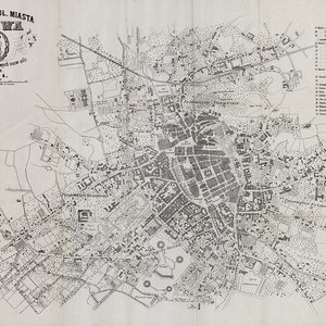 1871 Map of Lwowa Lemberg Galicia Austria Hungary - Etsy
