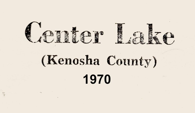 1970 Map of Center Lake Kenosha County Wisconsin - Etsy