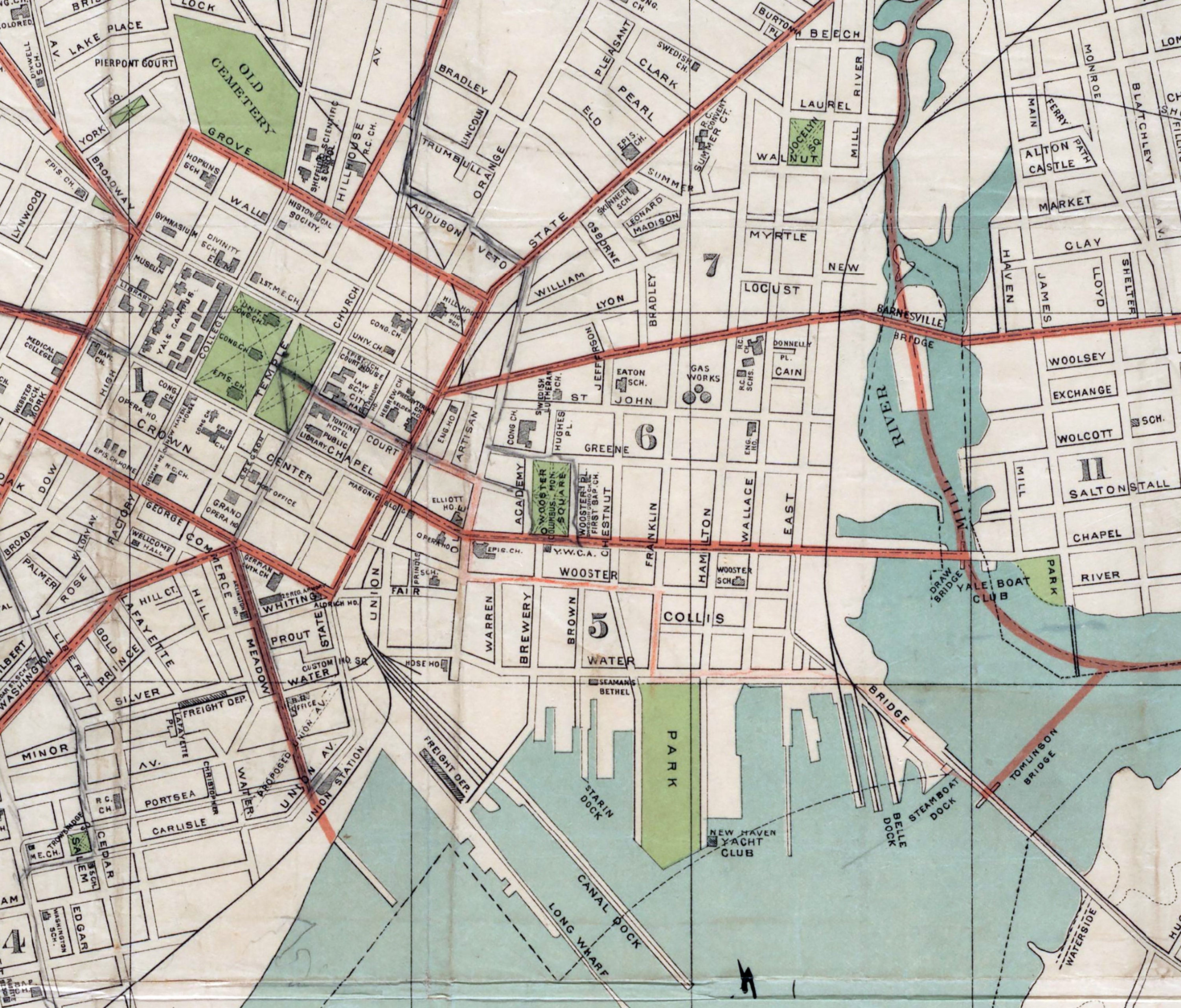 1893 Map of New Haven Connecticut - Etsy