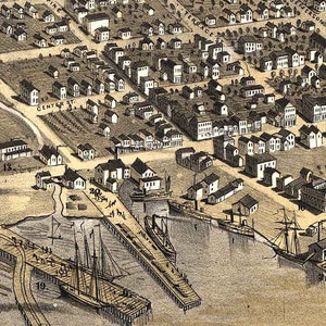 1868 Panoramic Map of Muskegon Michigan - Etsy