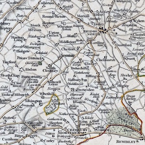 1793 Map of Shropshire County England - Shrewsbury Hopton - Etsy