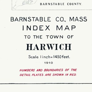 1910 Map of Harwich Barnstable County Massachusetts - Etsy