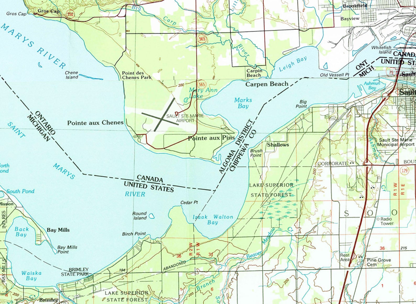 1985 Map of Whitefish Bay Lake Superior Michigan - Etsy